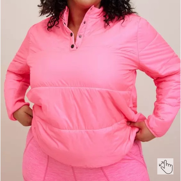 torrid | Jackets & Coats | Torrid Happy Camper Hot Pink Mock Neck ...